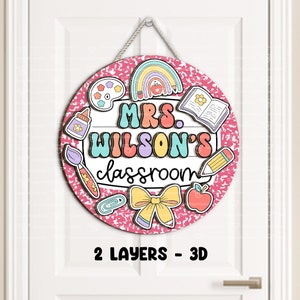 Teacher Custom Door Hanger Classroom Sign Name Back to School Principal ...