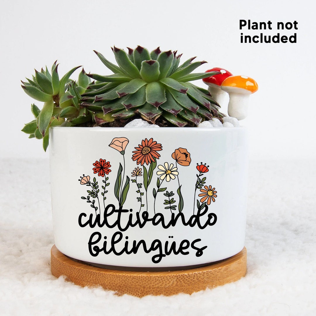 Teacher Gift, Maestra Plant Pot, Maestra Bilingue, Bilingual Teacher ...