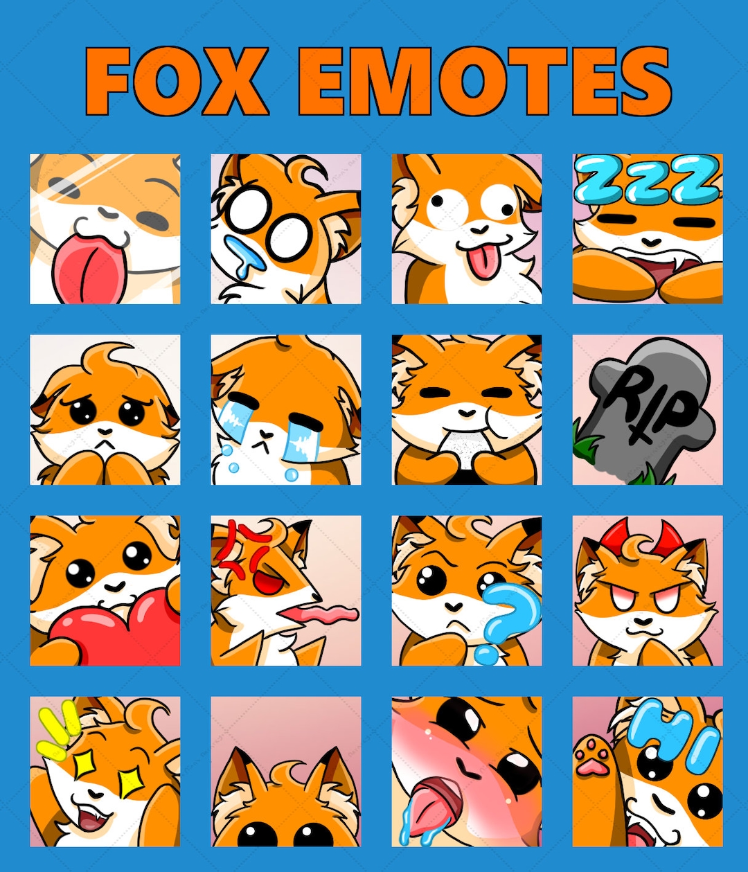 Fox Emotes for Twitch | Youtube | Kick | Discord | Streaming - Etsy