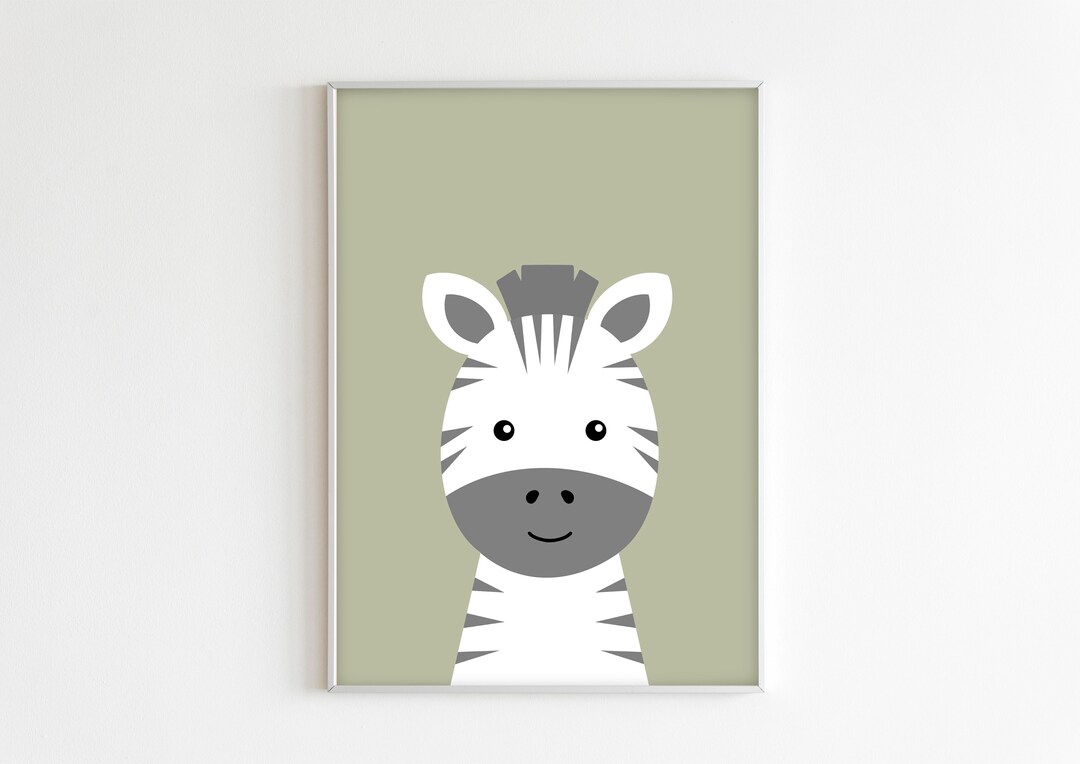 Zebra Poster for Kids Room or Nursery, Wall Art, Digital Print, Cute ...