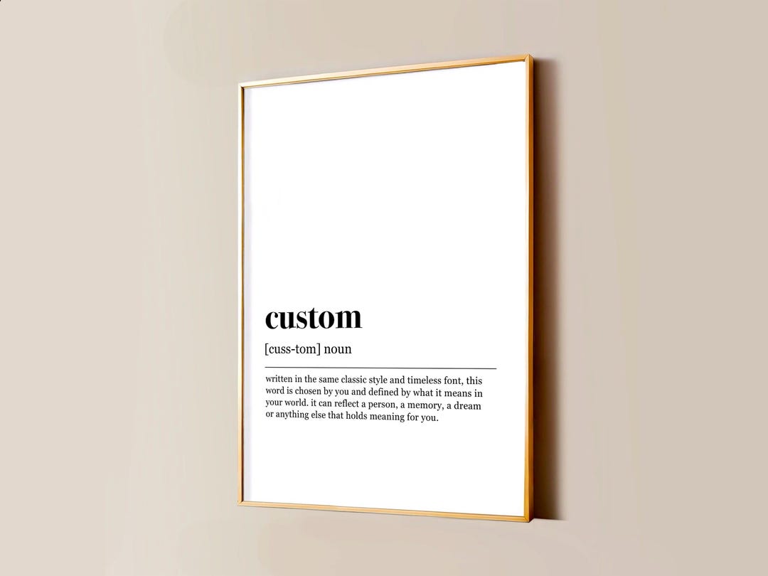 Custom Definition Quote Print, Personalized Minimalist Wall Art ...