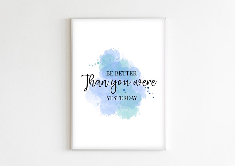 Be Better Than You Were Yesterday Poster Purple, Wall Art, Digital ...