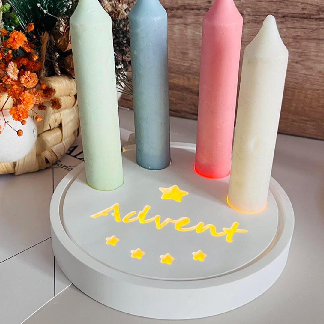 Silicone Mold for Advent Candle Holder Led Light Candlestick Holder ...