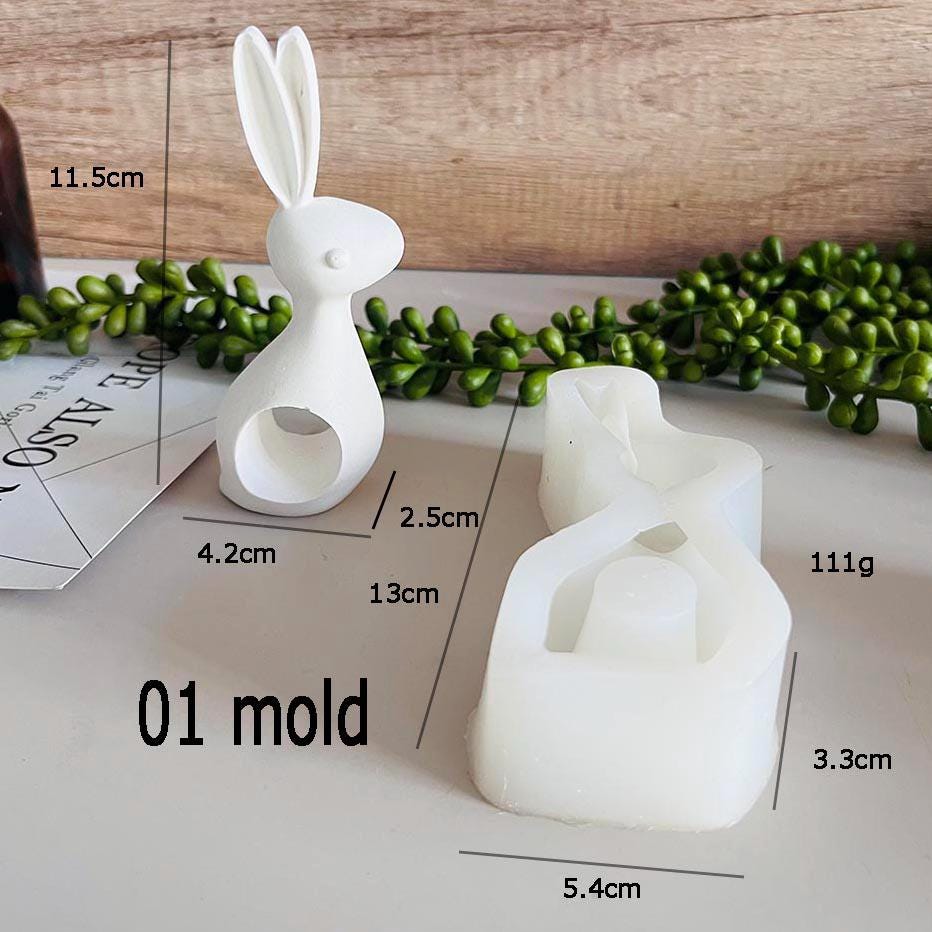 Silicone Mold for A Pair of Rabbits Mold Easter Rabbit Mold Concrete ...