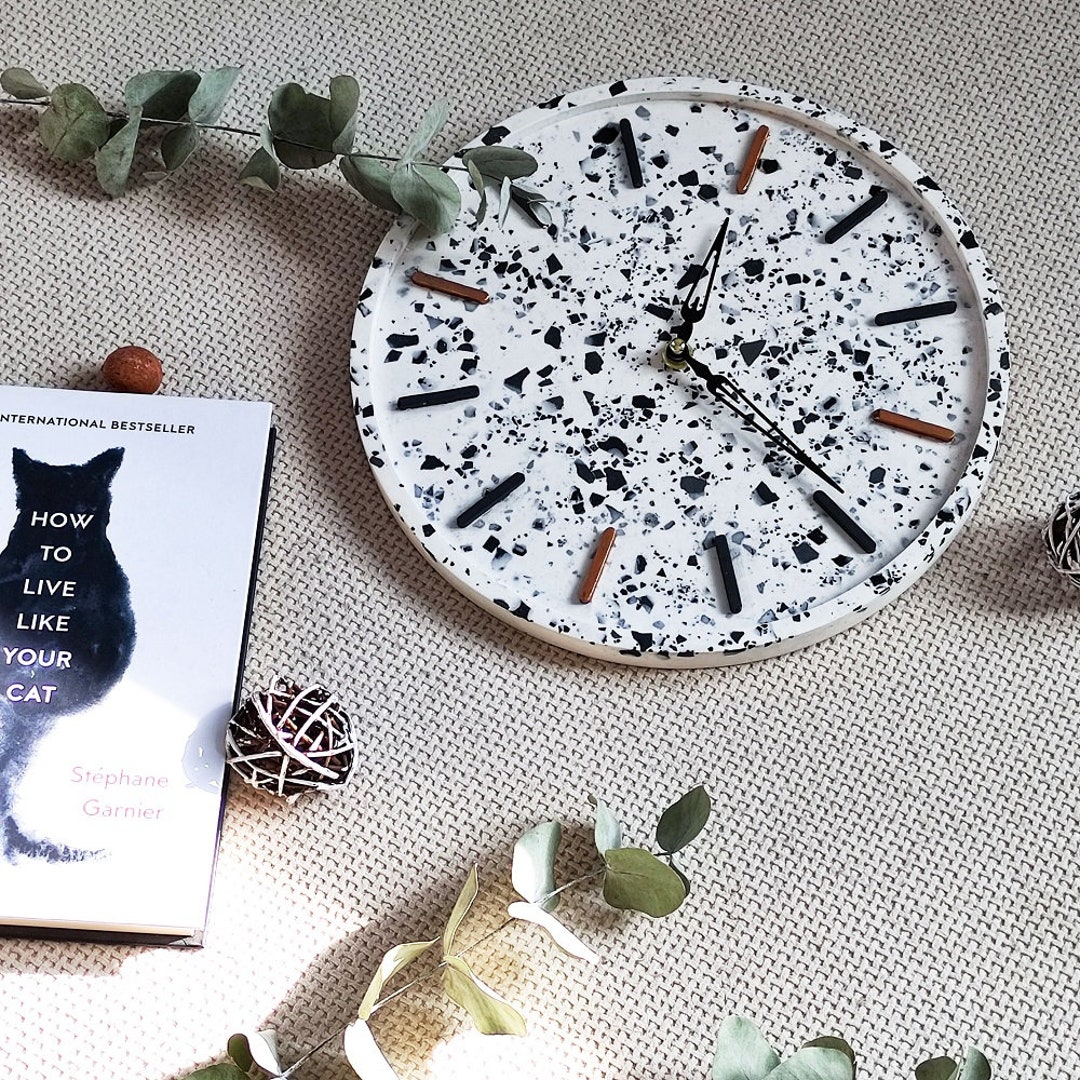 10 Inch Classic Round Clock Mold, Epoxy Resin Cement Concrete Terrazzo ...