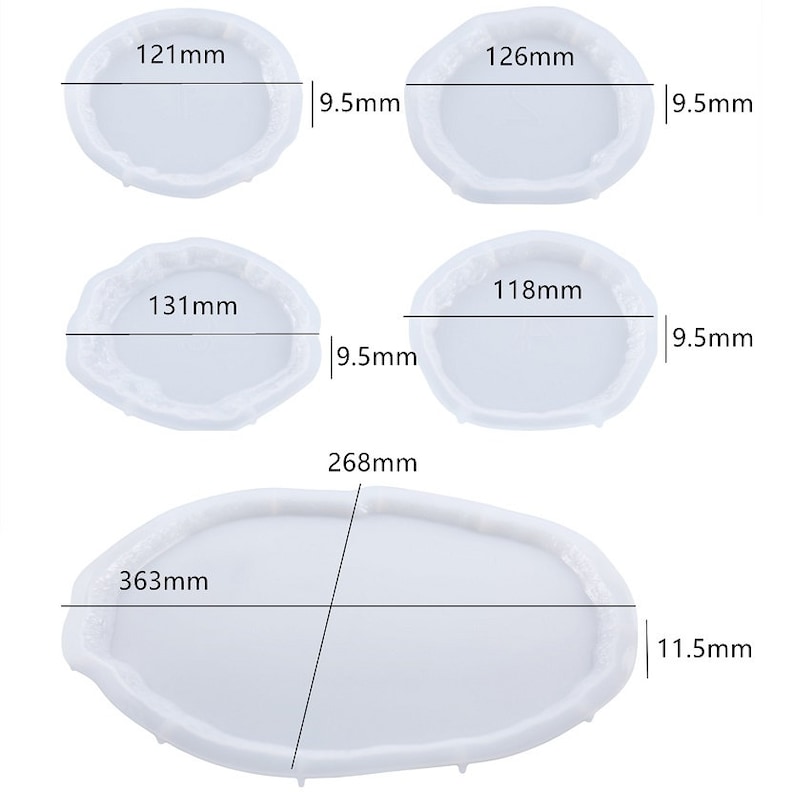 Resin Irregular Geode Coaster & Tray Molds Round Circle Mold - Etsy