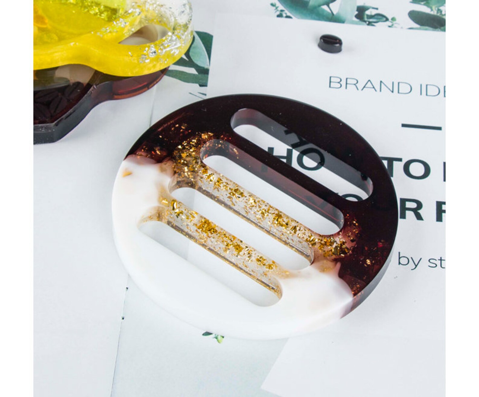 Quicksand Coffee Cup Shape Coaster Mold Kit, Resin Lemon Slice Filler ...