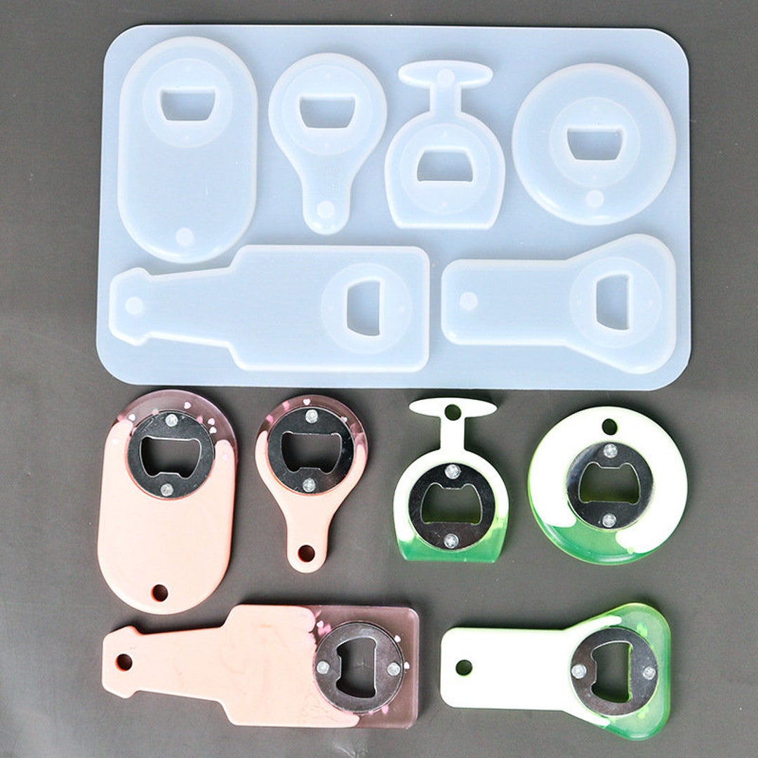 Beer Bottle Opener Resin Mold, Opener Silicone Mold, Keychain Pendant ...