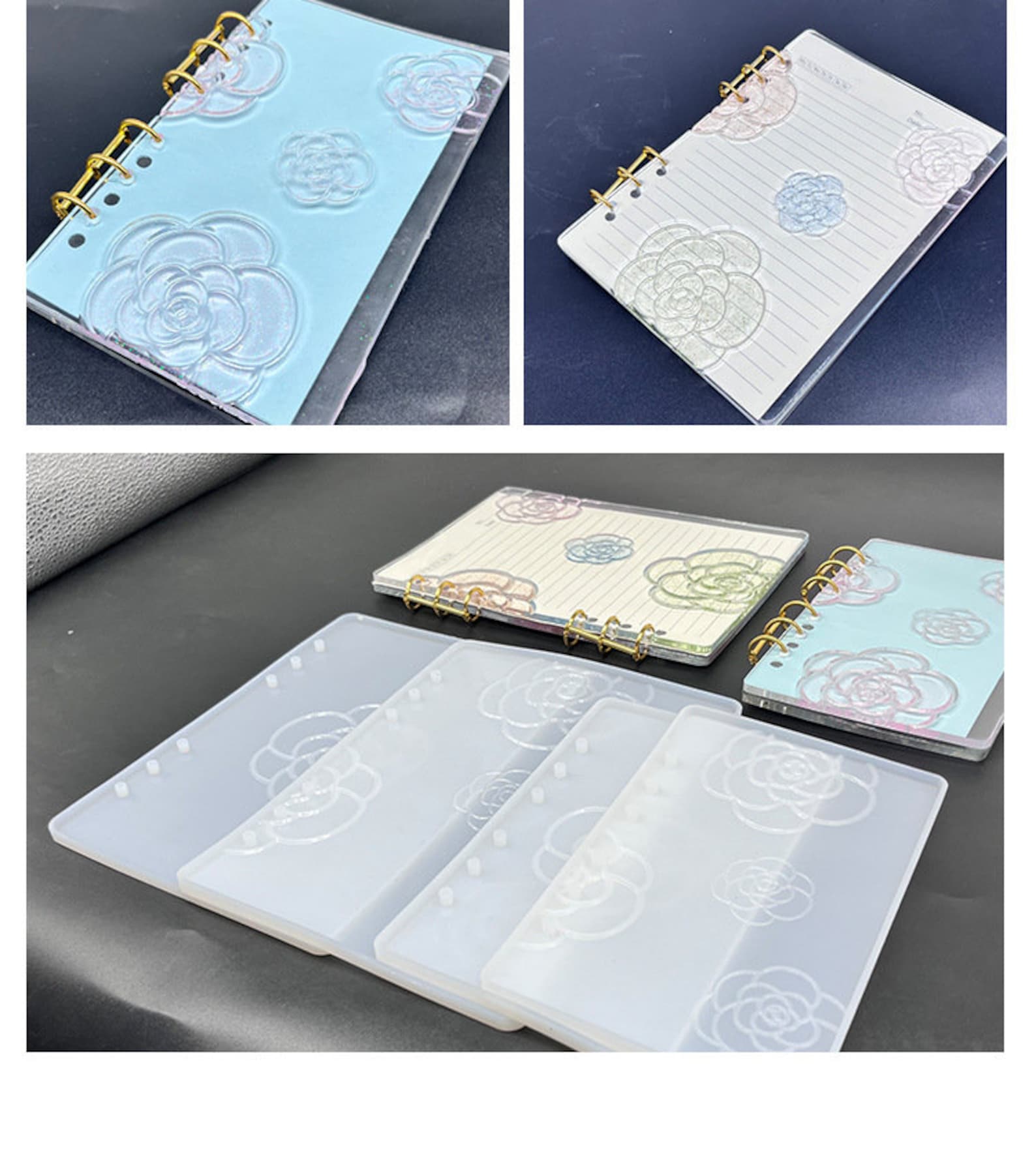 Camellia Flower A5 A6 Notebook Cover Resin Mold Book Cover Mold ...