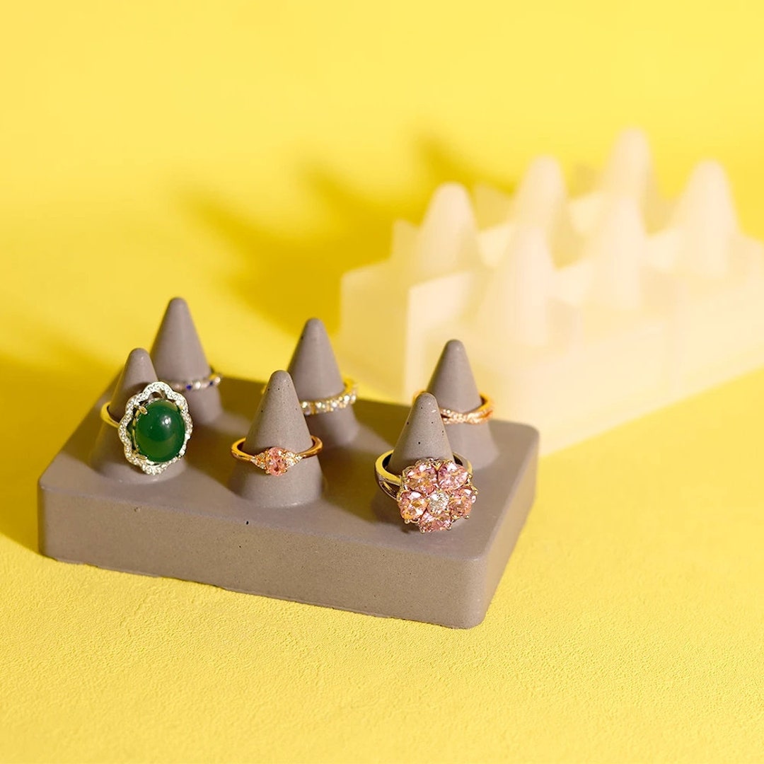Finger Rings Holder Silicone Molds Rings Jewelry Display Rack Concrete ...