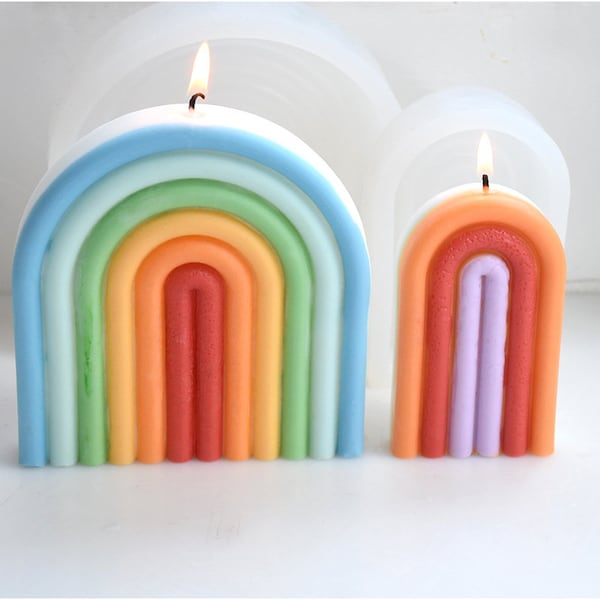 Rainbow Candle - Etsy UK