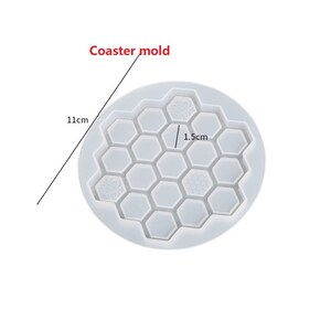 Honeycomb Shape Coaster Molds Kit, Silicone Geode Coaster Holder Tray Molds, UV Epoxy Resin ...