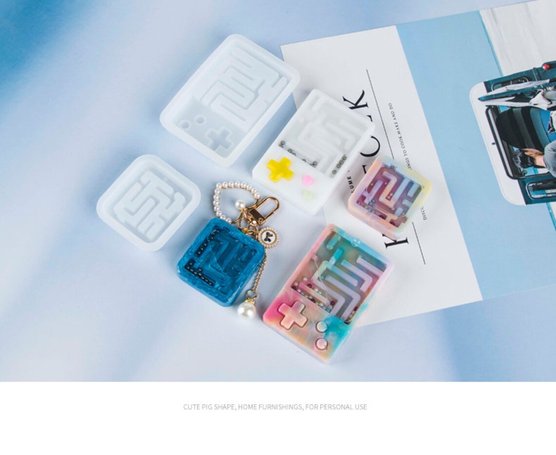 Maze Game Quicksand Keychain Mold epoxy Resin Square - Etsy