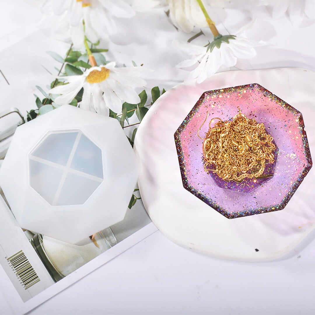 Octagonal Trinket Plate Tray Mold ,resin Jewelry Organizer Dish Mold ...