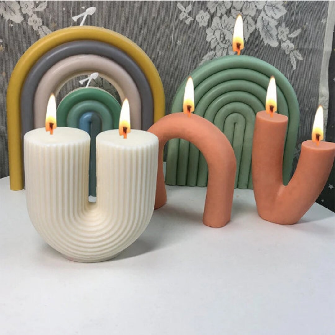 Geometry Arched Candle Silicone, Rainbow Bridge Candle Mold ,DIY ...