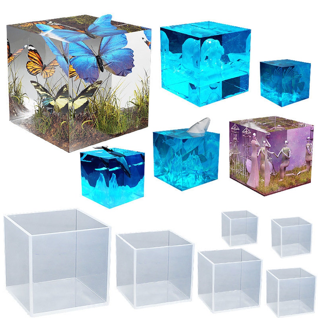 Kinds Transparent Cube Silicone Molds 0.5inch 1" 1.5“ 2 " 2.5” 3" 3.5 ...
