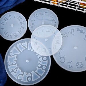 Resin Clock Molds With Clock Hardware, DIY CLASSIC Number Clock Mold ...