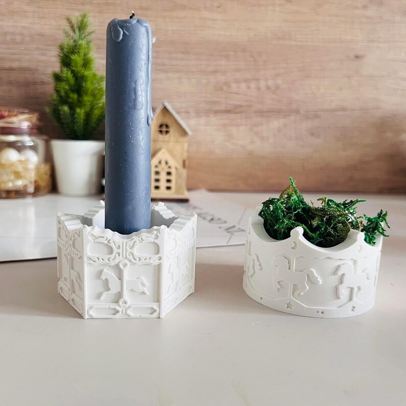 Merry-go-round Silicone Mold Merry Go Round MOLD JAR Planter Pot Mold ...