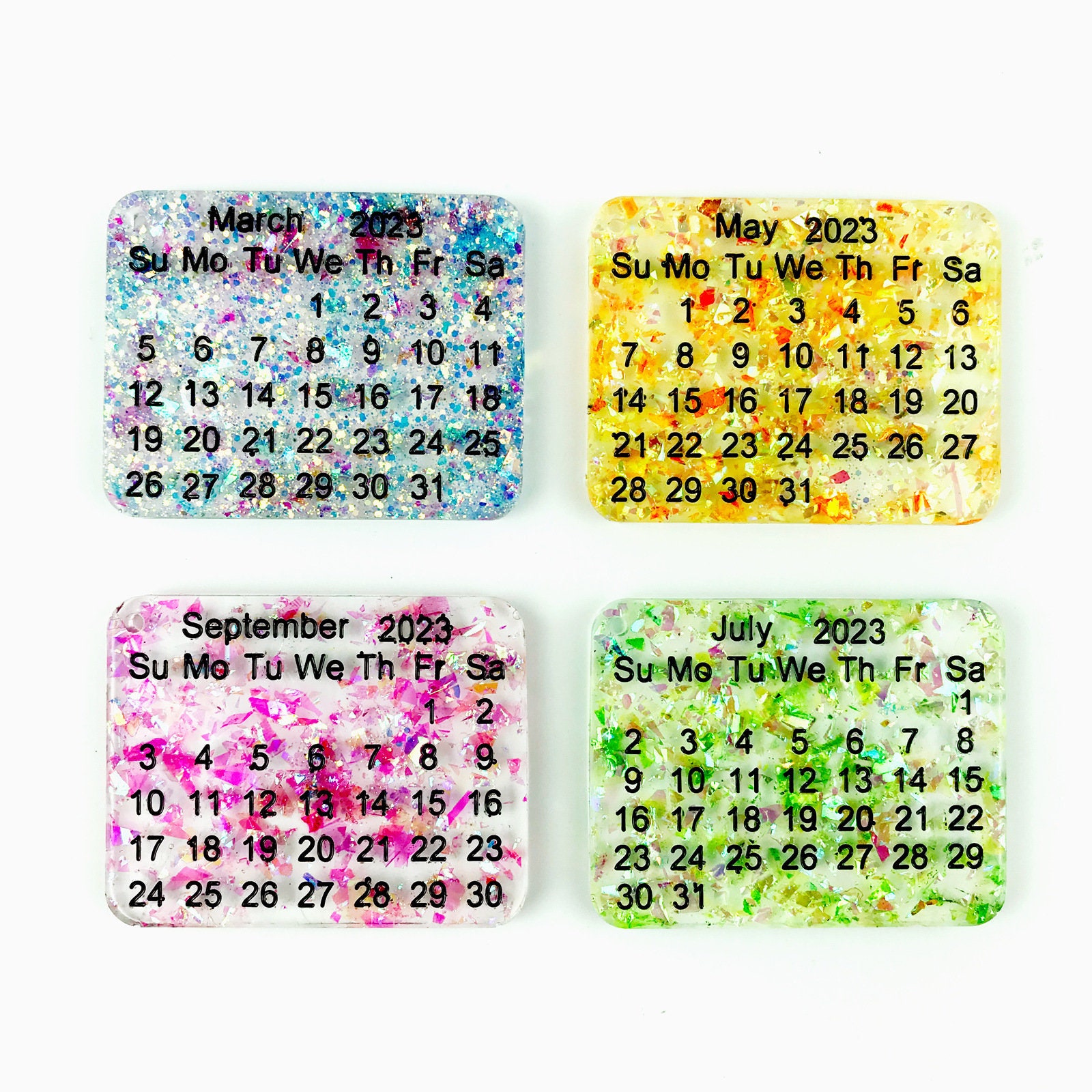 2023 Calendar Keychain Epoxy Resin Mould DIY Handmade Square - Etsy