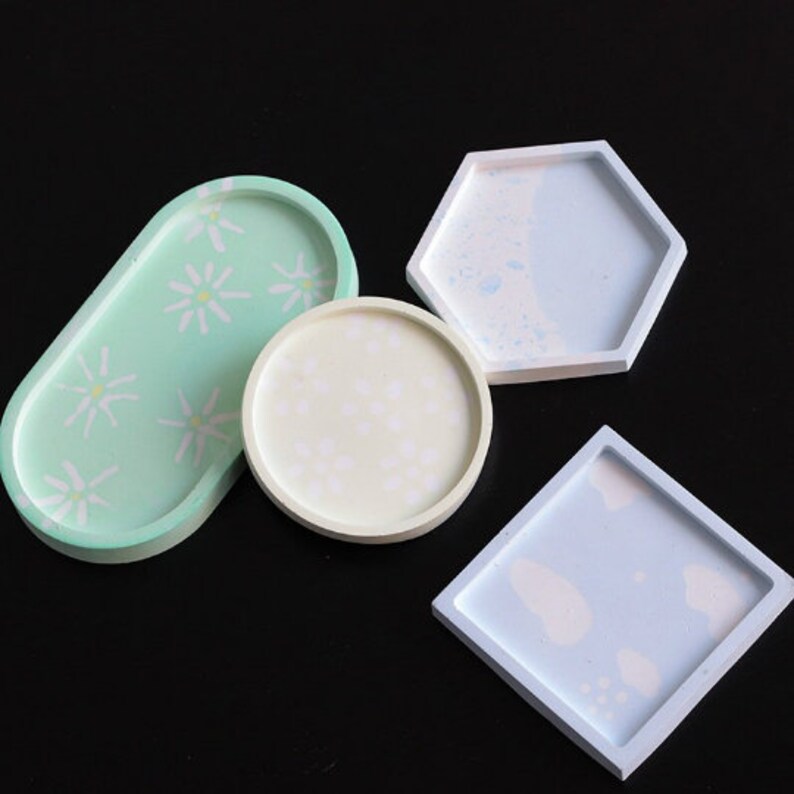 Oval Round Tray Mold Jesmonite Terrazzo Cup Mat Molds - Etsy