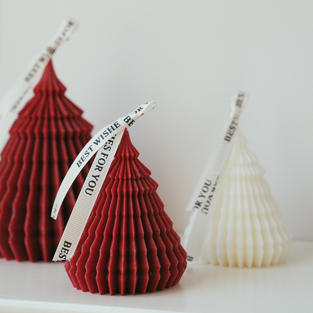 Christmas Tree Origami Shape Candle Molds, DIY Scented Candle Silicone ...