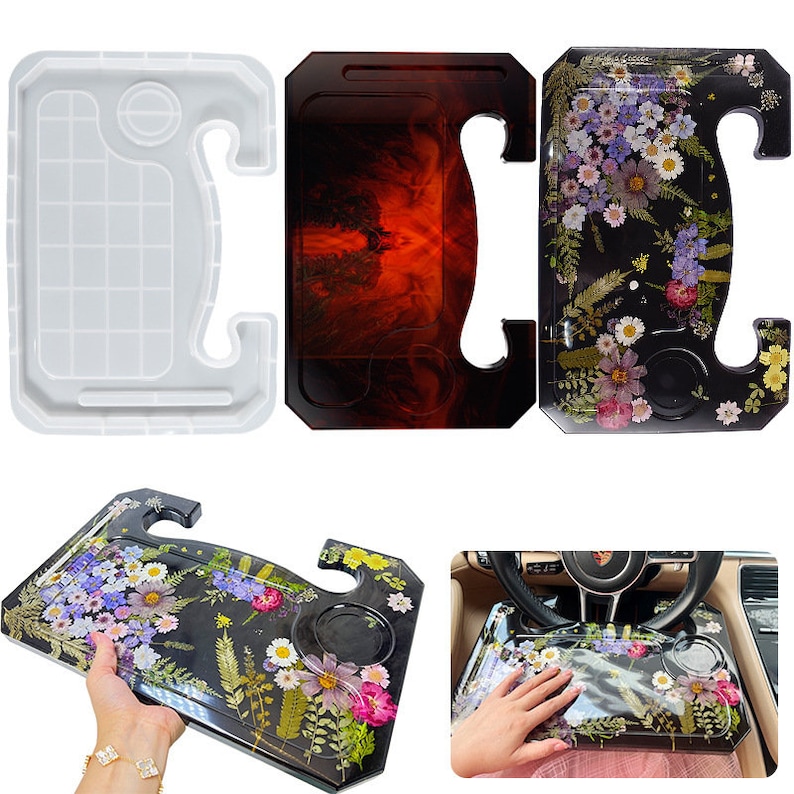 Car Steering Wheel Tray Table Mold , Portable Table Silicone Mold , Car ...