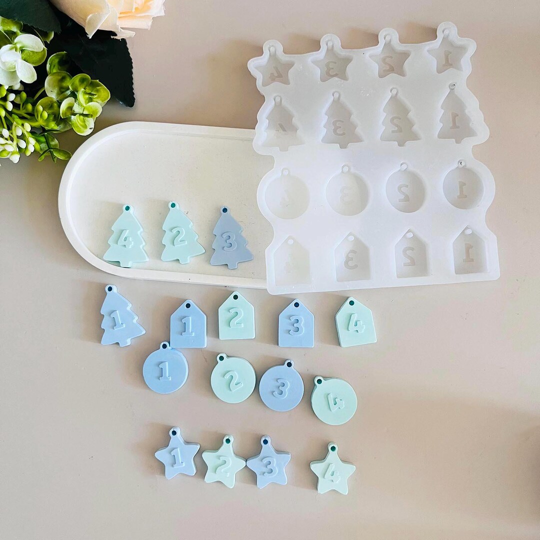 Silicone Mold for Christmas Advent Number Gift Tags,pendant Silicone ...