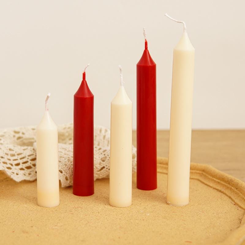 Peaked Long Pole Cylindrical Candle Mold Soy Wax Beewax Handmade ...