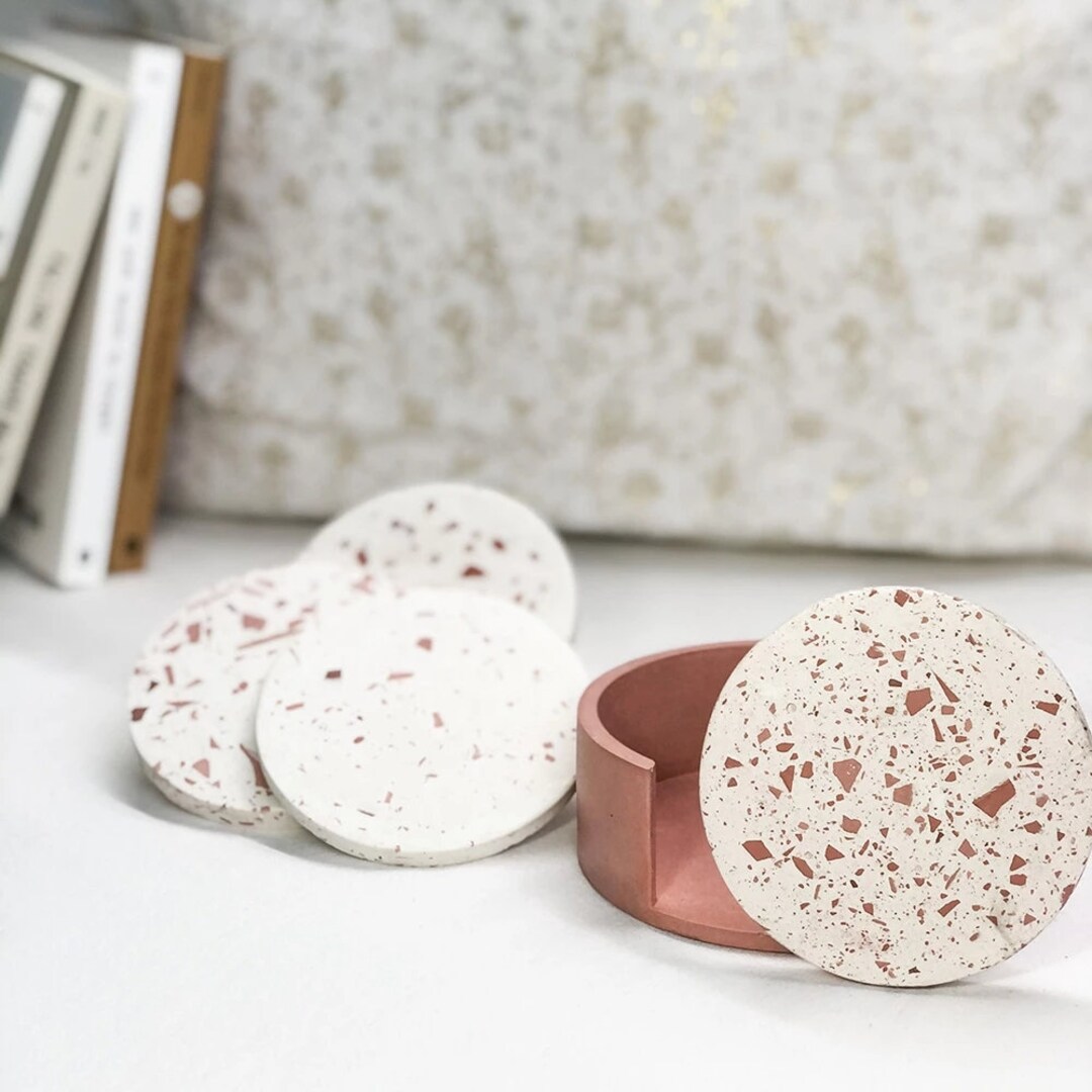 Circle Coaster Mold Kit Round Silicone Geode Coaster & Coaster Holder ...