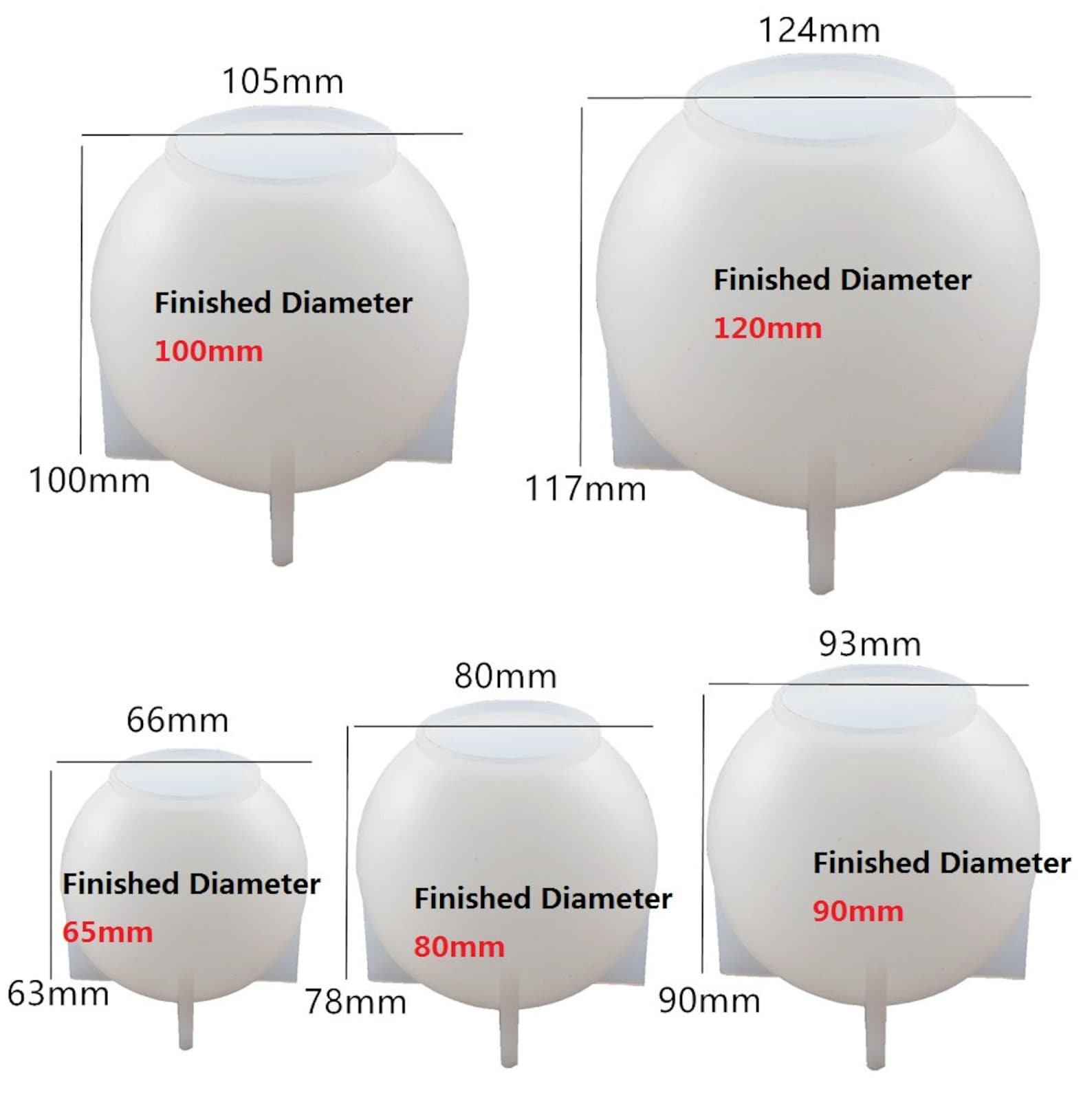 Large Resin Ball 60mm 120 Mm Ball Silicone Molds epoxy Resin - Etsy