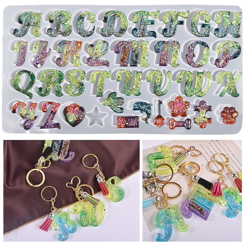 New 26 Alphabet Silicone Mold -capital Letter Resin Molds- Letter ...