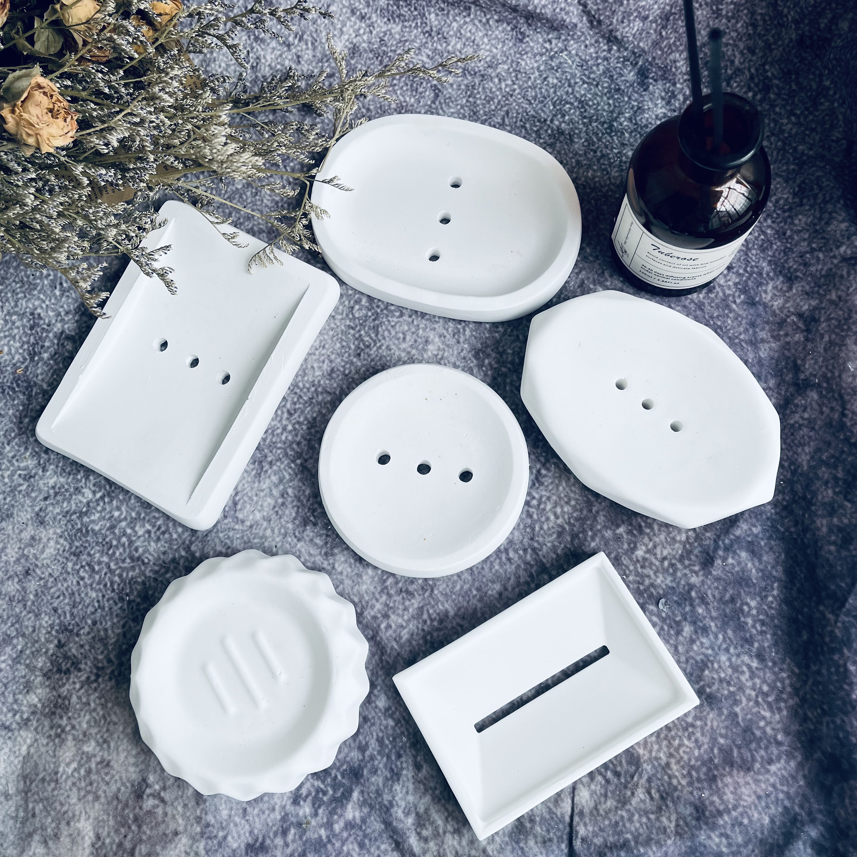Soap Dish Silicone Mold Concrete Plaster Cement Stripe Shape Soap Tray ...