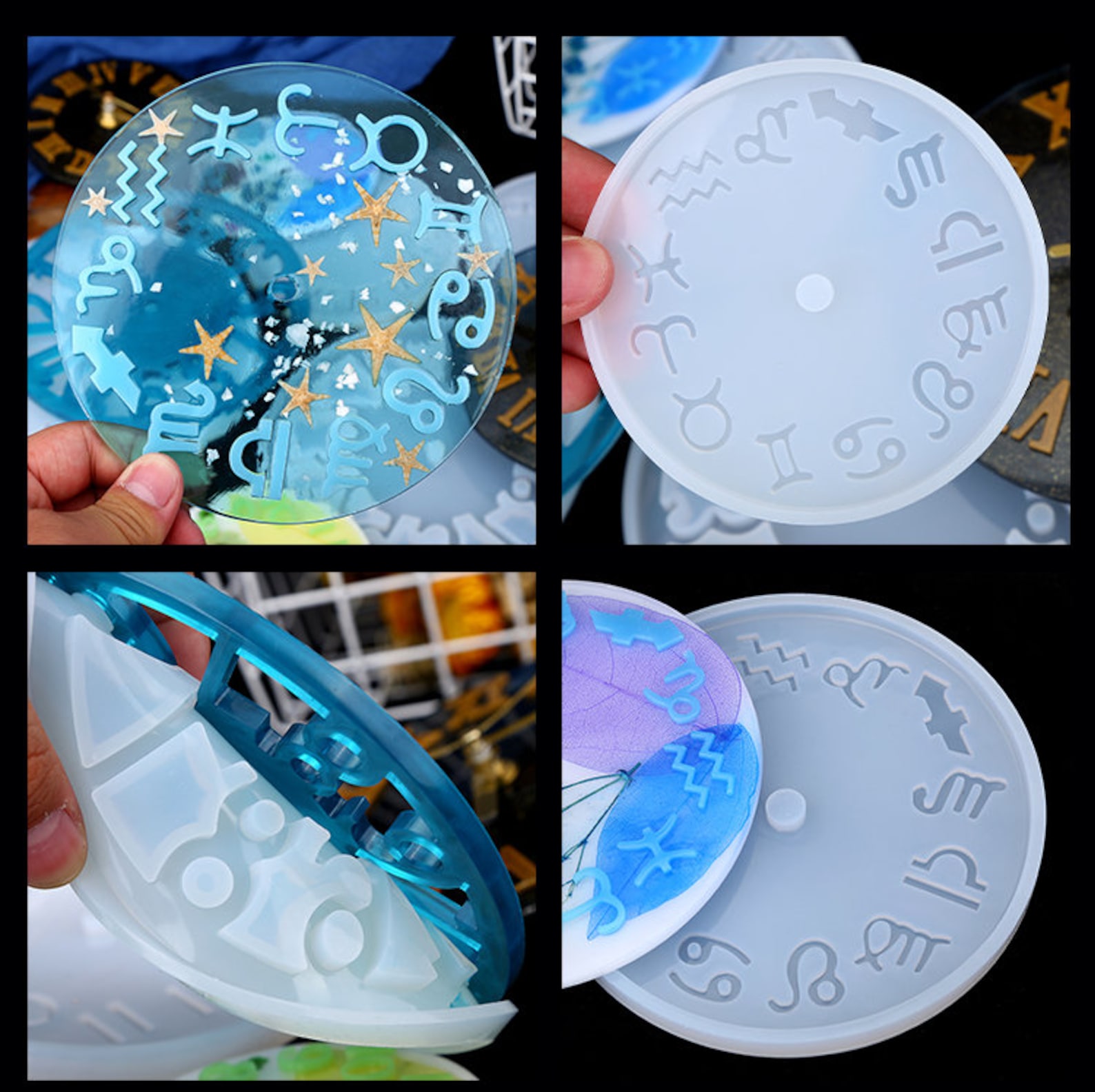 Resin Clock Molds With Clock Hardware, DIY CLASSIC Number Clock Mold ...