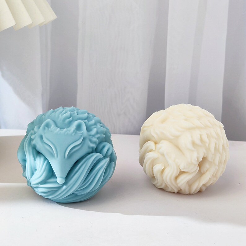 3D Sleeping Fox Candle Silicone Mold DIY Animal Scented Candle Soap ...