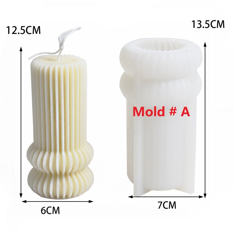 Striped Cylindrical Candle Silicone Mold -scented Candles Soap Silicone ...