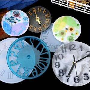 Resin Clock Molds With Clock Hardware, DIY CLASSIC Number Clock Mold ...