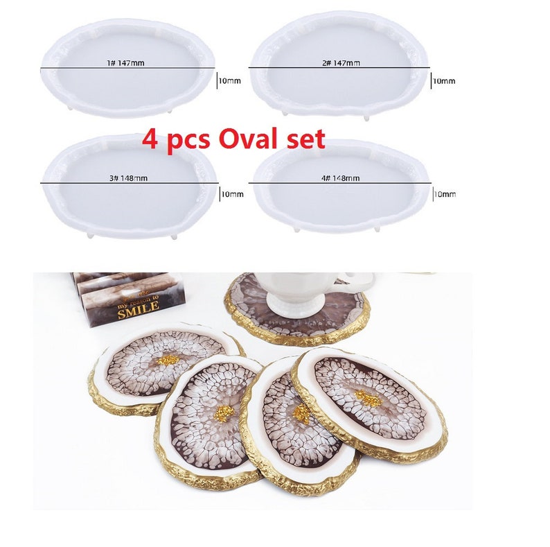 Resin Irregular Geode Coaster Molds Round Circle Oval Square - Etsy