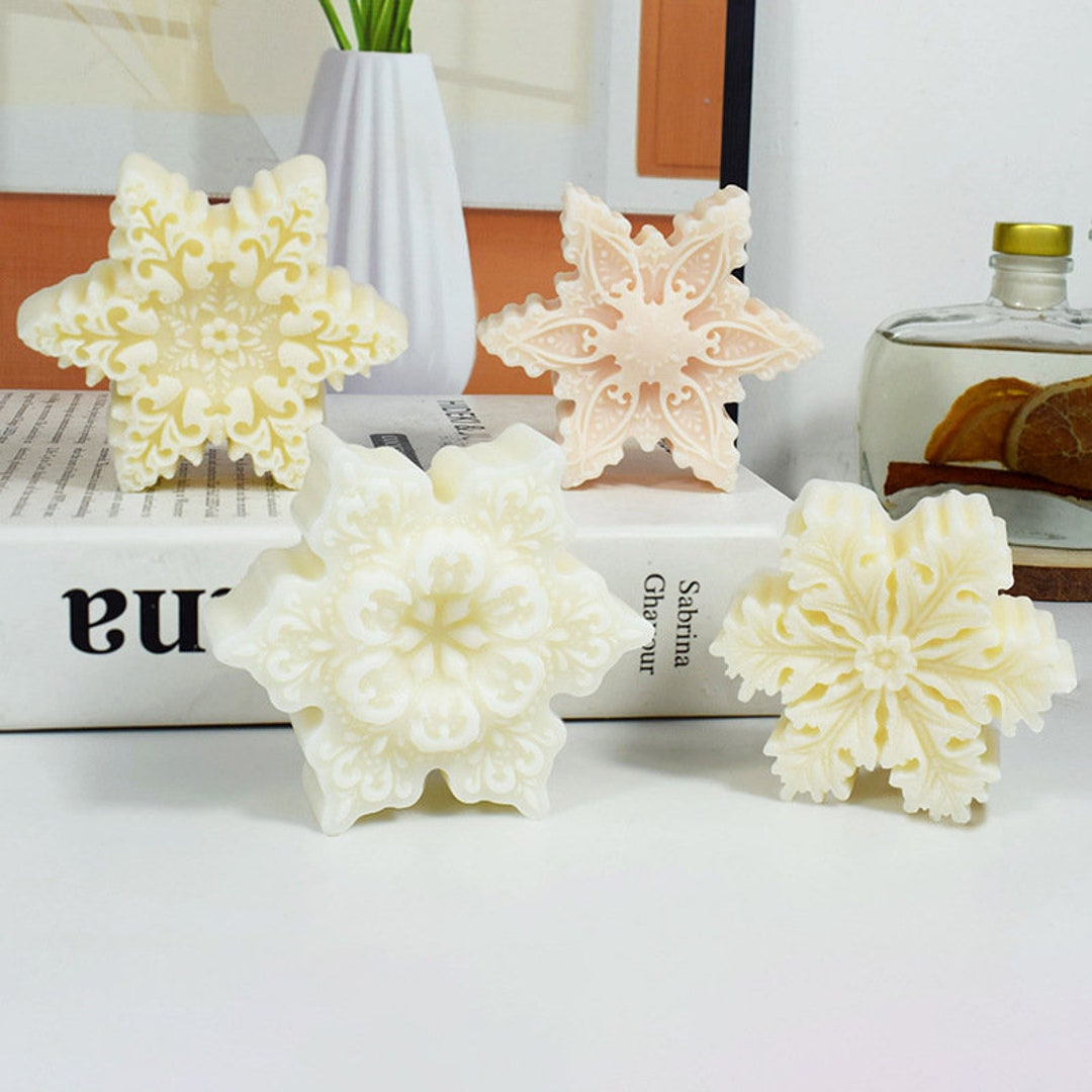 3D Snowflake Silicone Molds, Candle Soap Making Craft Molds, DIY ...