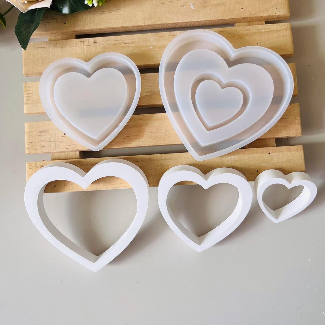 Hollow Hearts Mold Heart Silicone Molds Decoration Heart Mold Love ...