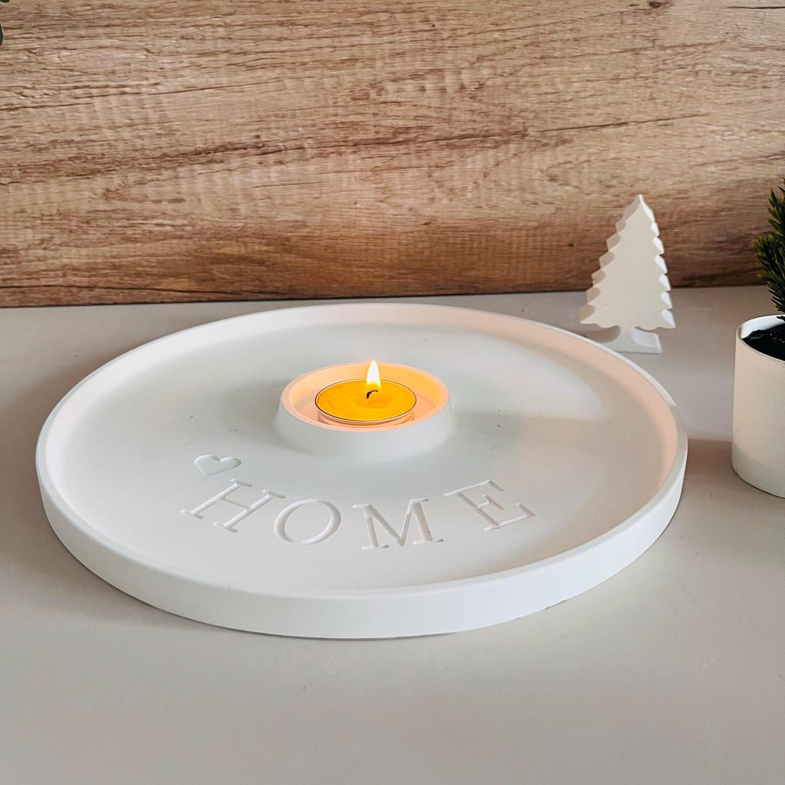 Large Home Storage Tray Silicone Mold Round Decorative Tray Silicone ...
