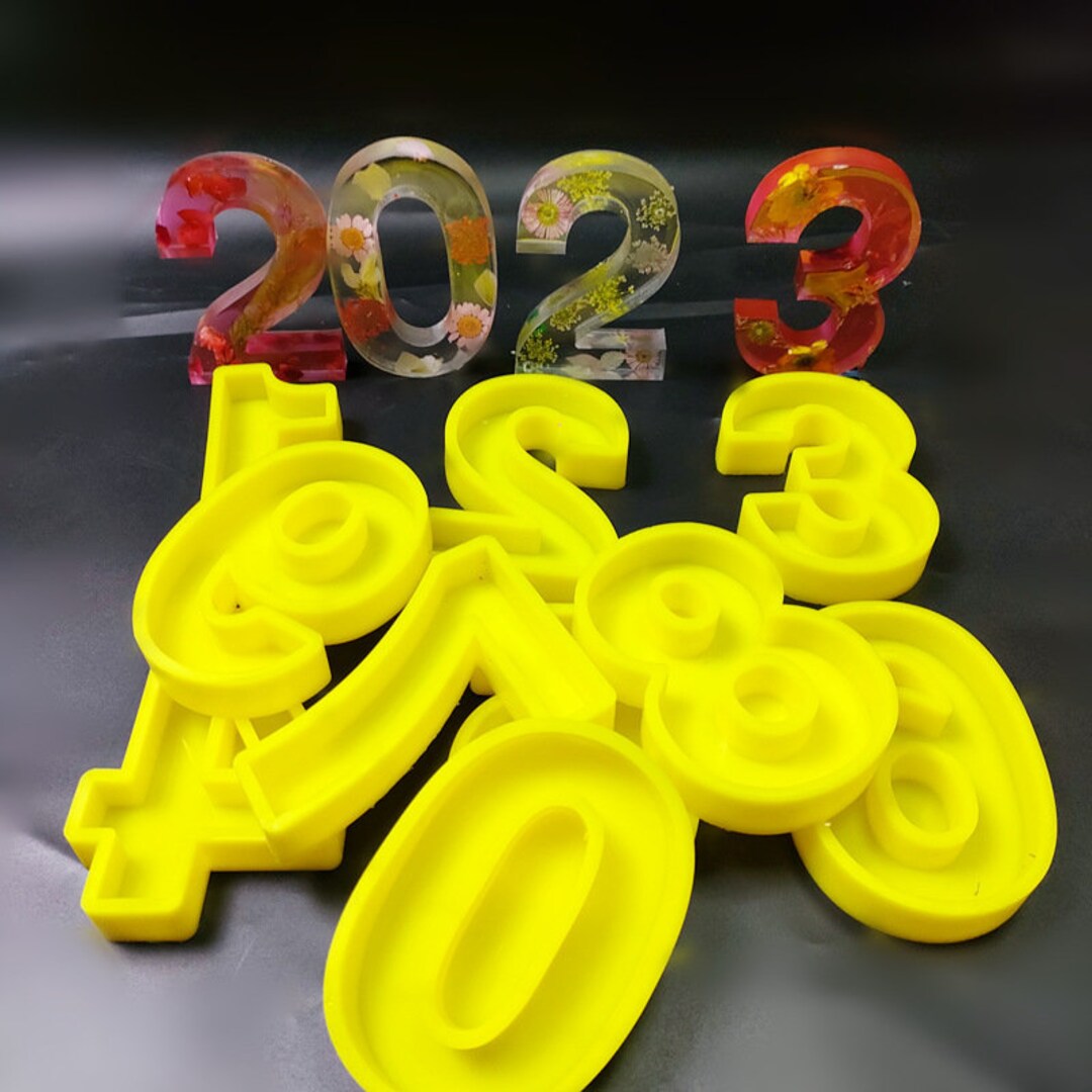 Jumbo 4'' Inch 0-9 Arabic Numbers Mold, Large Resin Number Silicone ...