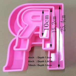 Jumbo 10 Inch 6" 4'' Inch Letter Number Resin Mold Large Letters ...