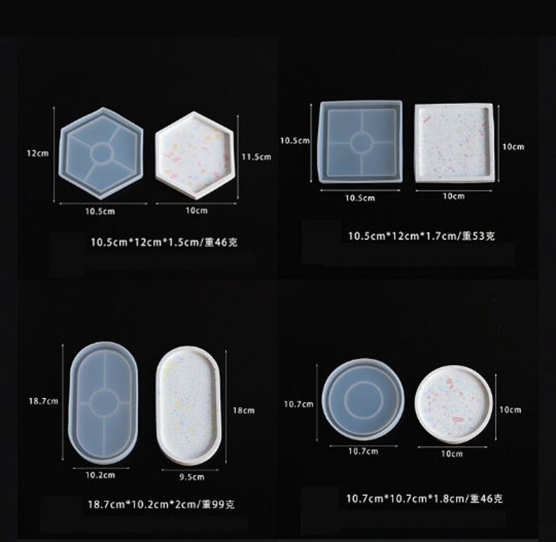 Oval Round Tray Mold Jesmonite Terrazzo Cup Mat Molds - Etsy