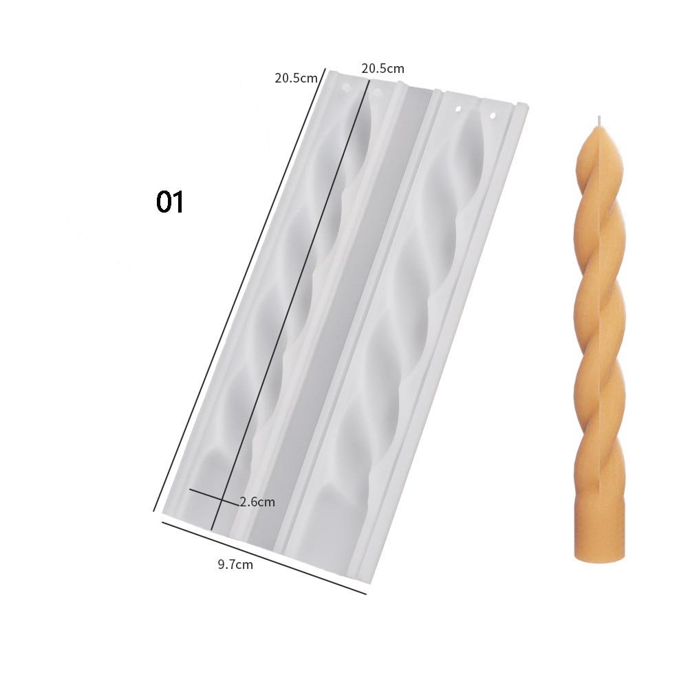Long Spiral Candle Mold DIY Twisted Long Rod Wax Stick Silicone Mold ...