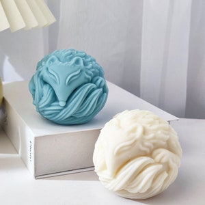 3D Sleeping Fox Candle Silicone Mold DIY Animal Scented Candle Soap ...