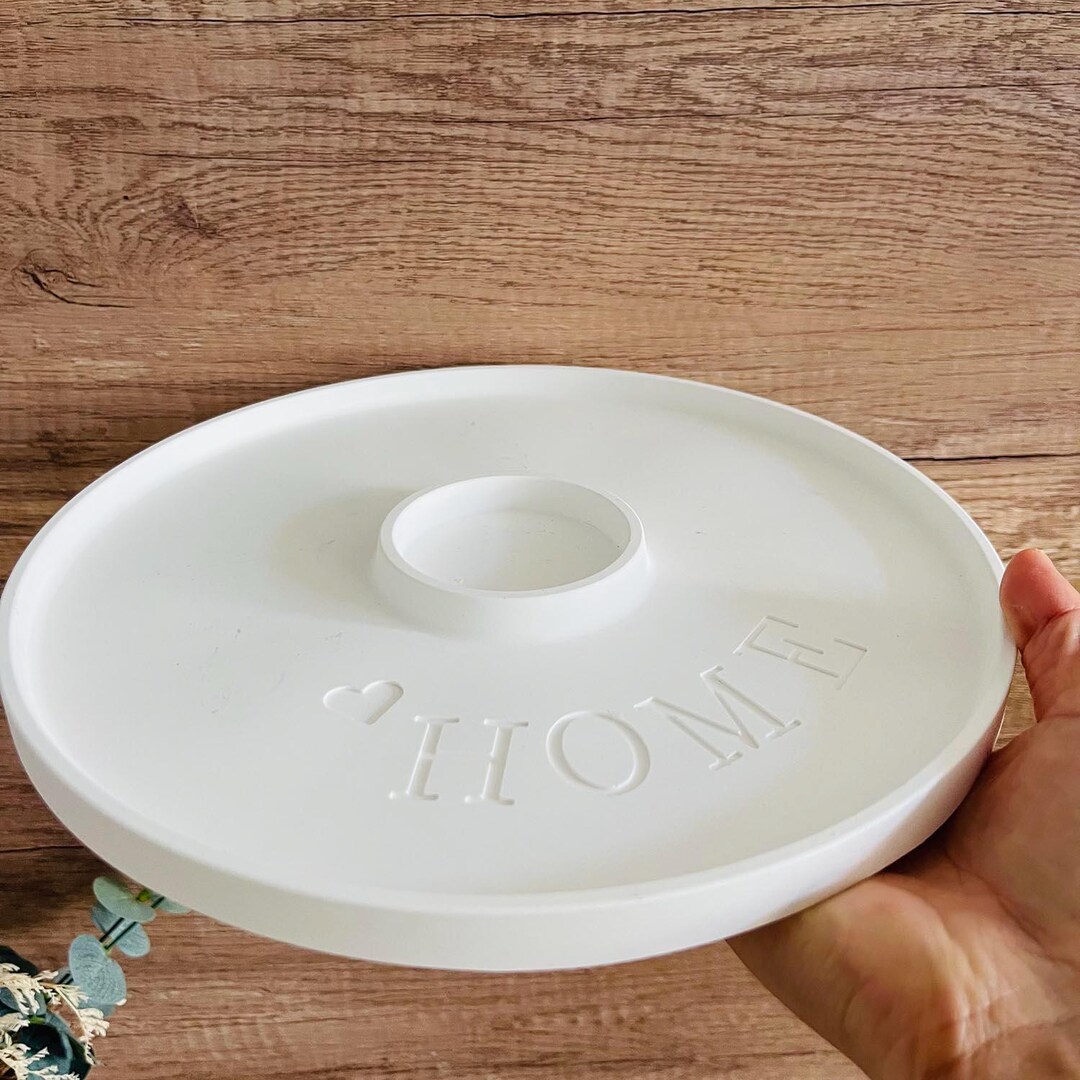 Large Home Storage Tray Silicone Mold Round Decorative Tray Silicone ...