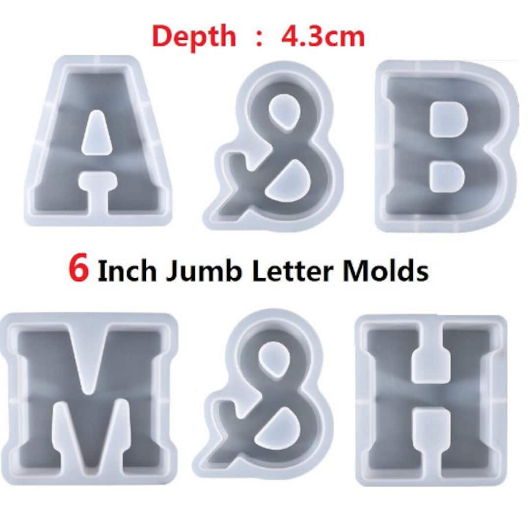 Jumbo 6'' Inch 4.3cm Depth Alphabet Mold Large A-Z 26 Capital English ...