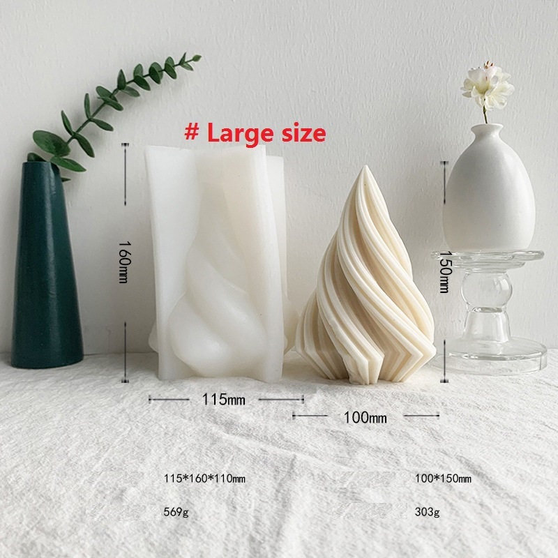 3 Size Geometric Threaded Conical Silicone Mould Abstract Conical ...