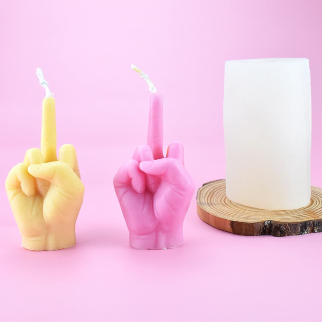 Large Middle-finger Gesture Candle Mold,silicone Hand Finger Candle ...