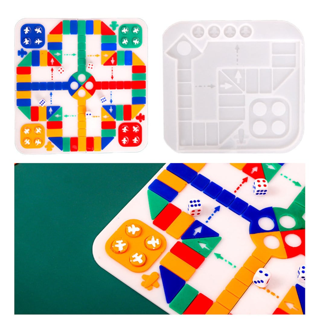 Ludo Game Board Silicone Mold , Handmade Epoxy Resin Ludo Flying Chess ...